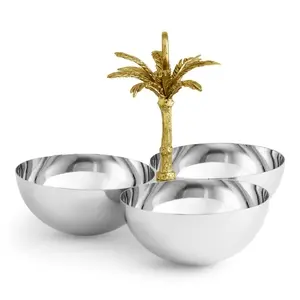 Michael Aram Palm Triple Bowl Server