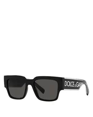 Dolce & Gabbana Square Sunglasses, 52mm Black/gray Solid
