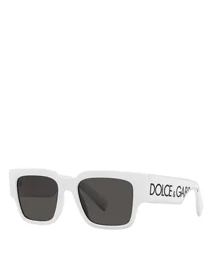 Dolce & Gabbana Square Sunglasses, 52mm - White/gray Solid