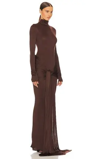 HELSA Slinky Jersey Sarong Maxi Dress