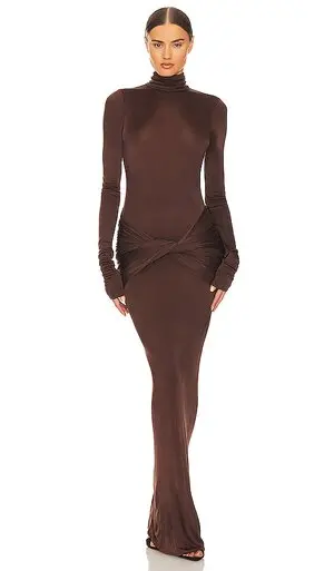 HELSA Slinky Jersey Sarong Maxi Dress