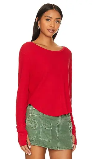 BOBI Cropped Long Sleeve Top