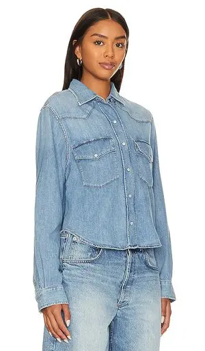 Citizens Of Humanity Cropped Western Denim Shirt