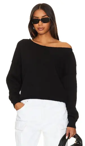 BOBI Off-the-shoulder Crewneck Top