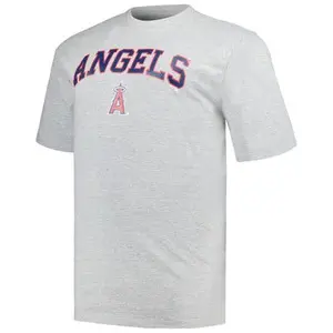 Profile Heather Gray Los Angeles Angels Big & Tall T-shirt Combo Pack