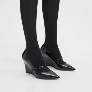 Theory Mary Jane Wedge In Patent Leather