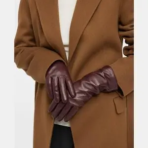 Theory Theory Tech Leather Gloves Merlot