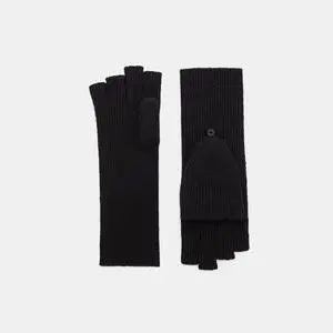 Theory Cashmere Fold-back Gloves - Black