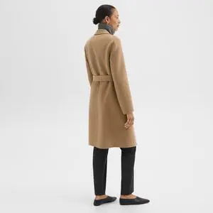 Theory Wrap Coat In Double-face Wool-cashmere - New Camel
