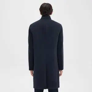 Theory Stand Collar Recycled Wool-blend Melton Coat - Baltic