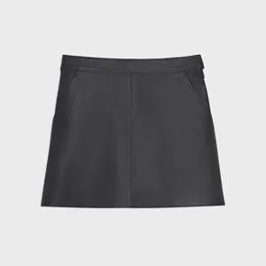 Theory A-line Mini Skirt In Leather