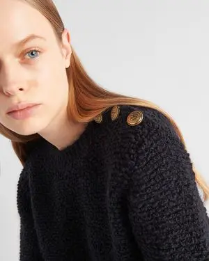 Prada Bouclé Mohair Crew-neck Sweater