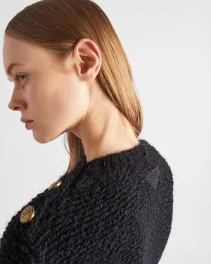 Prada Bouclé Mohair Crew-neck Sweater