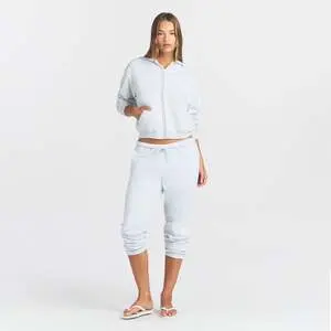 SKIMS Classic Zip Up Hoodie - Light Heather Grey