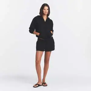 SKIMS Cotton Fleece Zip Up Hoodie - Onyx