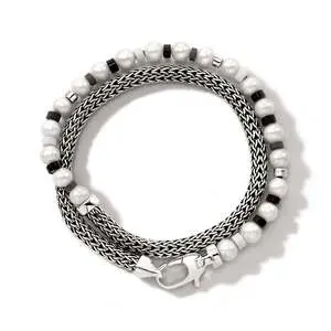 John Hardy Colorblock Wrap Pearl Bracelet