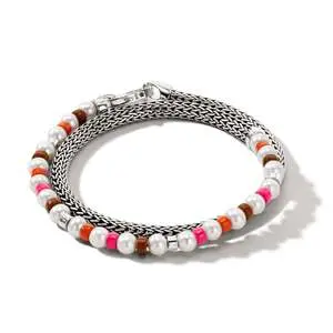 John Hardy Colorblock Pearl And Enamel Bracelet