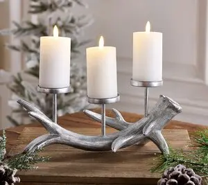 SCOTT LIVING As Is 11' Antler Centerpiece W/ 3 Candles - One-color