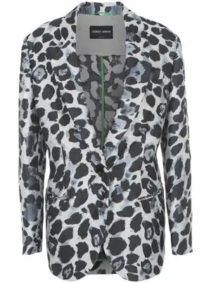 Giorgio Armani Leopard-print Single-breasted Blazer
