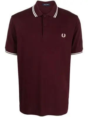 Fred Perry Logo-embroidered Cotton Polo Shirt - Red