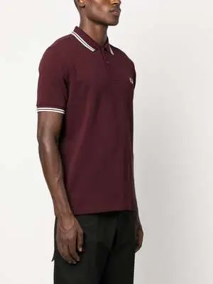 Fred Perry Logo-embroidered Cotton Polo Shirt - Red