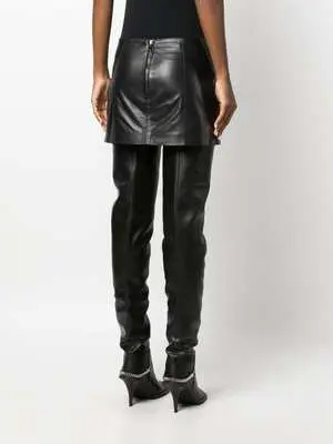 MANOKHI Belted Leather Miniskirt
