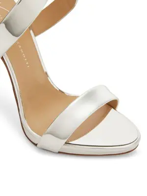 GIUSEPPE ZANOTTI 120mm Bellis Leather Sandals - Silver