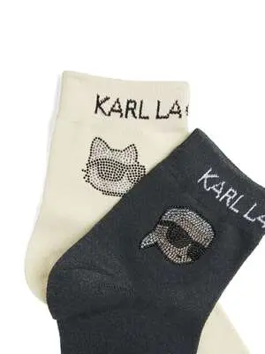 Karl Lagerfeld Ikon Rhinestone-embellished Socks