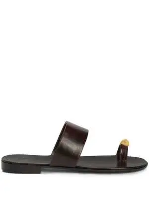 GIUSEPPE ZANOTTI Norbert Leather Toe-loop Sandals - Brown