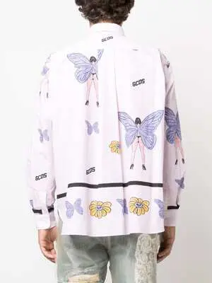 Gcds Butterfly-print Cotton Shirt