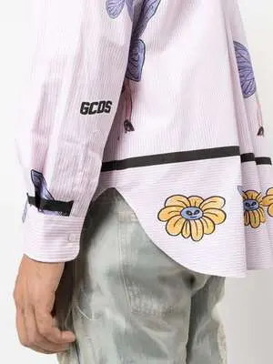 Gcds Butterfly-print Cotton Shirt