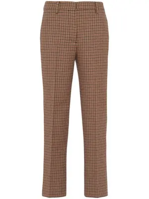 Prada Houndstooth-check Wool Trousers