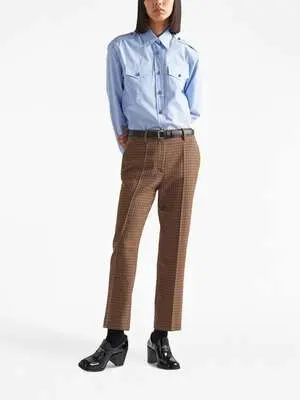 Prada Houndstooth-check Wool Trousers