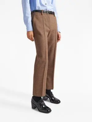 Prada Houndstooth-check Wool Trousers