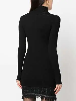 Pinko Intarsia-knit Logo Roll-neck Jumper