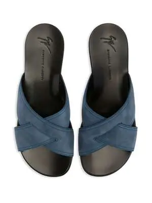 GIUSEPPE ZANOTTI Flavio Suede Sandals - Blue