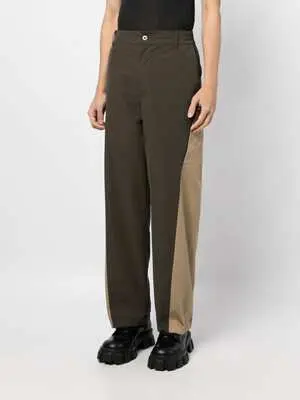 FENG CHEN WANG Two-tone Straight-leg Trousers
