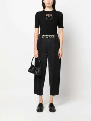 Pinko Intarsia-knit Top - Black