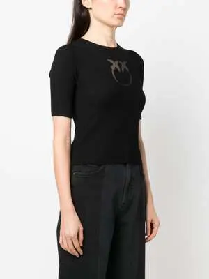 Pinko Intarsia-knit Top - Black