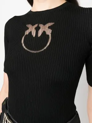 Pinko Intarsia-knit Top - Black