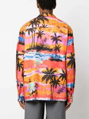Palm Angels Psychedelic Palms-print Shirt - Orange