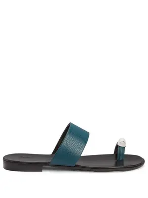 GIUSEPPE ZANOTTI Norbert Leather Toe-loop Sandals - Blue
