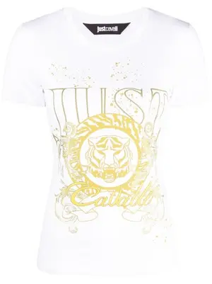 Just Cavalli Tiger Head T-shirt - White