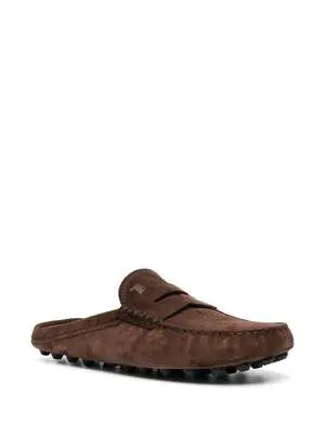 TOD'S Gommino Bubble Suede Mules - Brown