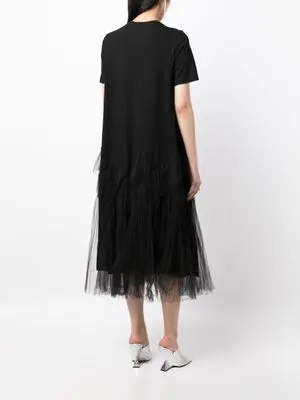 JNBY Tulle-panel Cotton Midi Dress