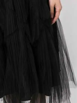 JNBY Tulle-panel Cotton Midi Dress