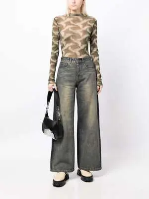 JNBY Gradient-effect Wide-leg Jeans - Blue