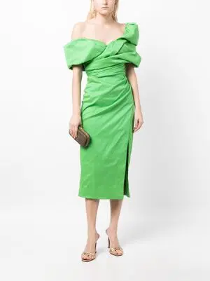 Rachel Gilbert Gia Ruched Midi Dress