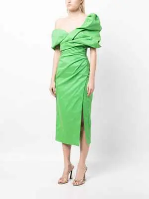 Rachel Gilbert Gia Ruched Midi Dress