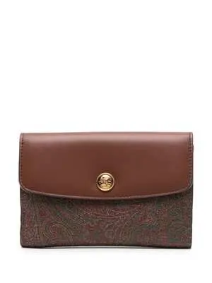 Etro Paisley-print Leather Wallet - Brown